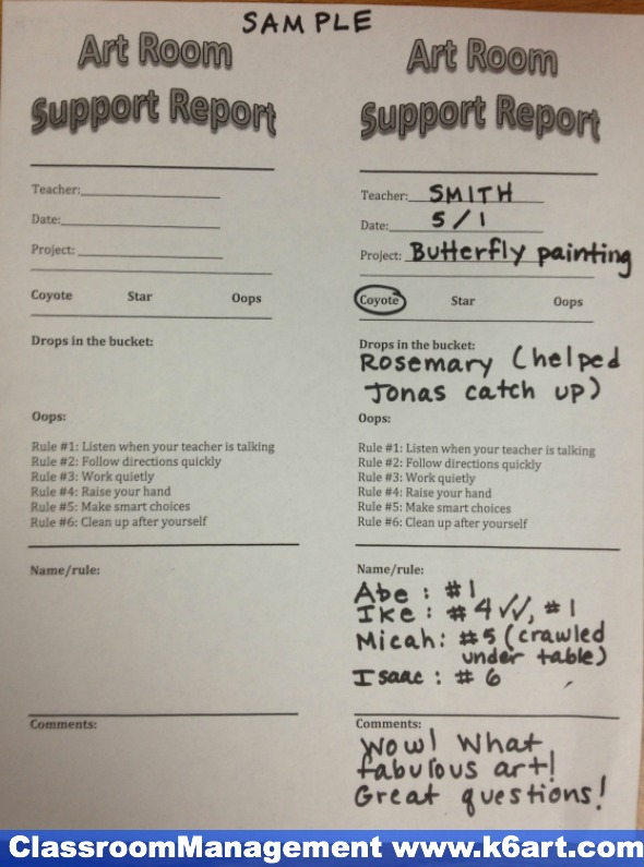 art room classroom management - K - 6 ArtK – 6 Art